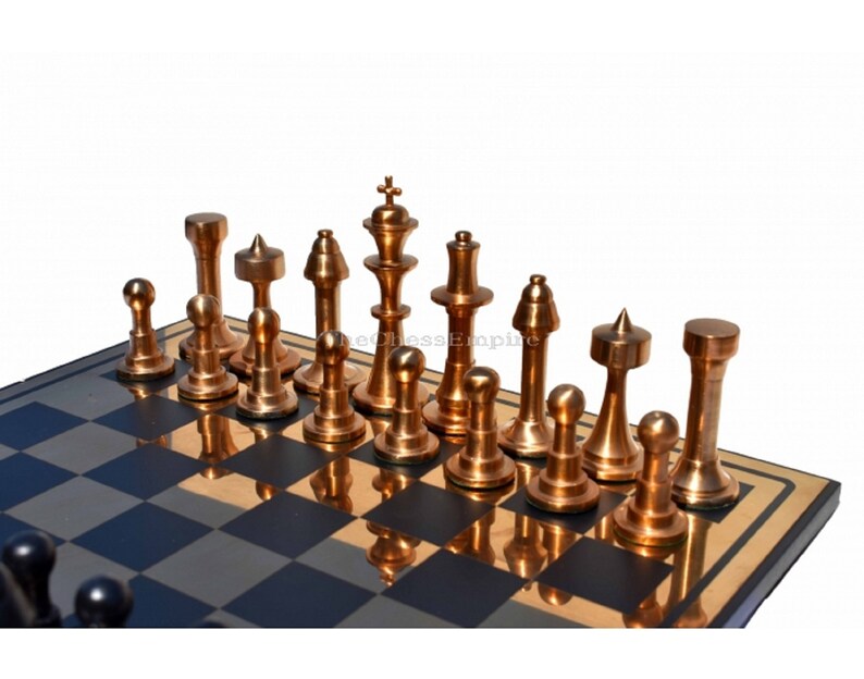 New York Tower Aluminum Metal Complete Luxury Chess Set 4.75" King With ...