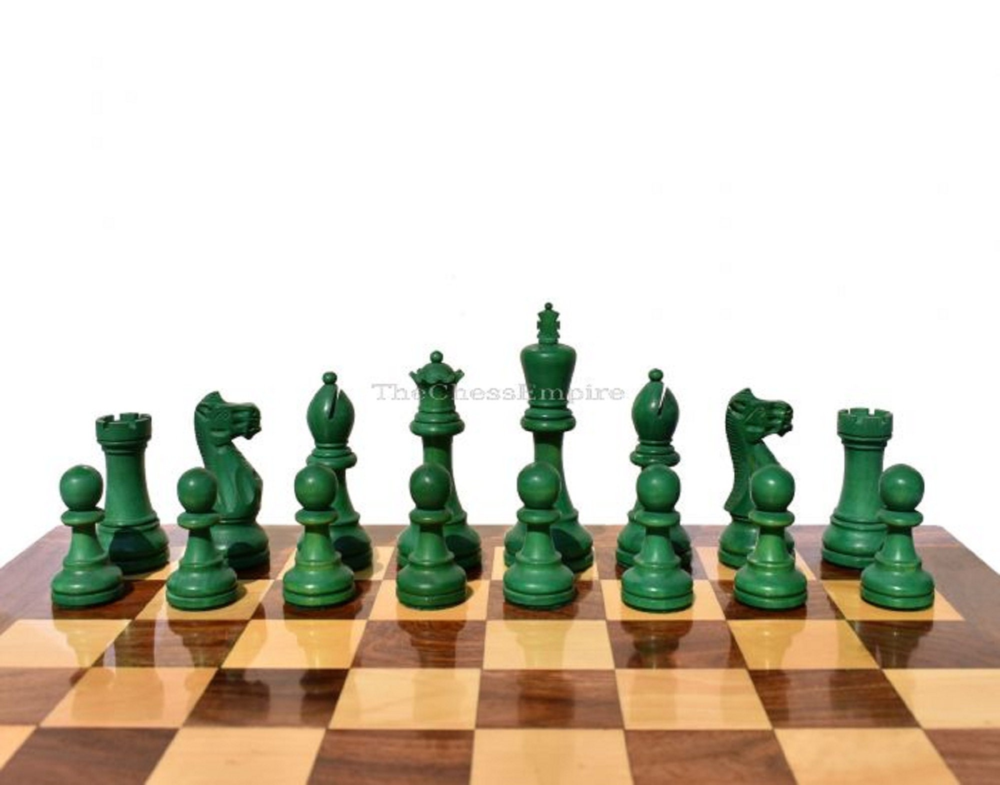 Complete Chess Set Combo Grandmaster Series Boxwood & Green - Etsy