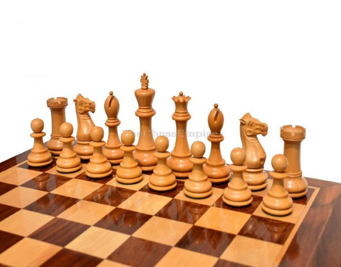 The Philidor Series Luxury Chess Pieces 4" King Boxwood & Ebonized ...
