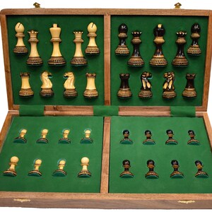 The Parker Boxwood Burnt Series Luxury Chess Set With 3.75” King Chess ...