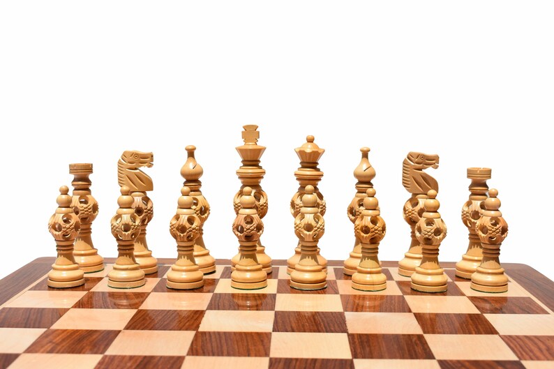 The Concentric Ball Series Luxury Wood Chess Pieces Boxwood & - Etsy