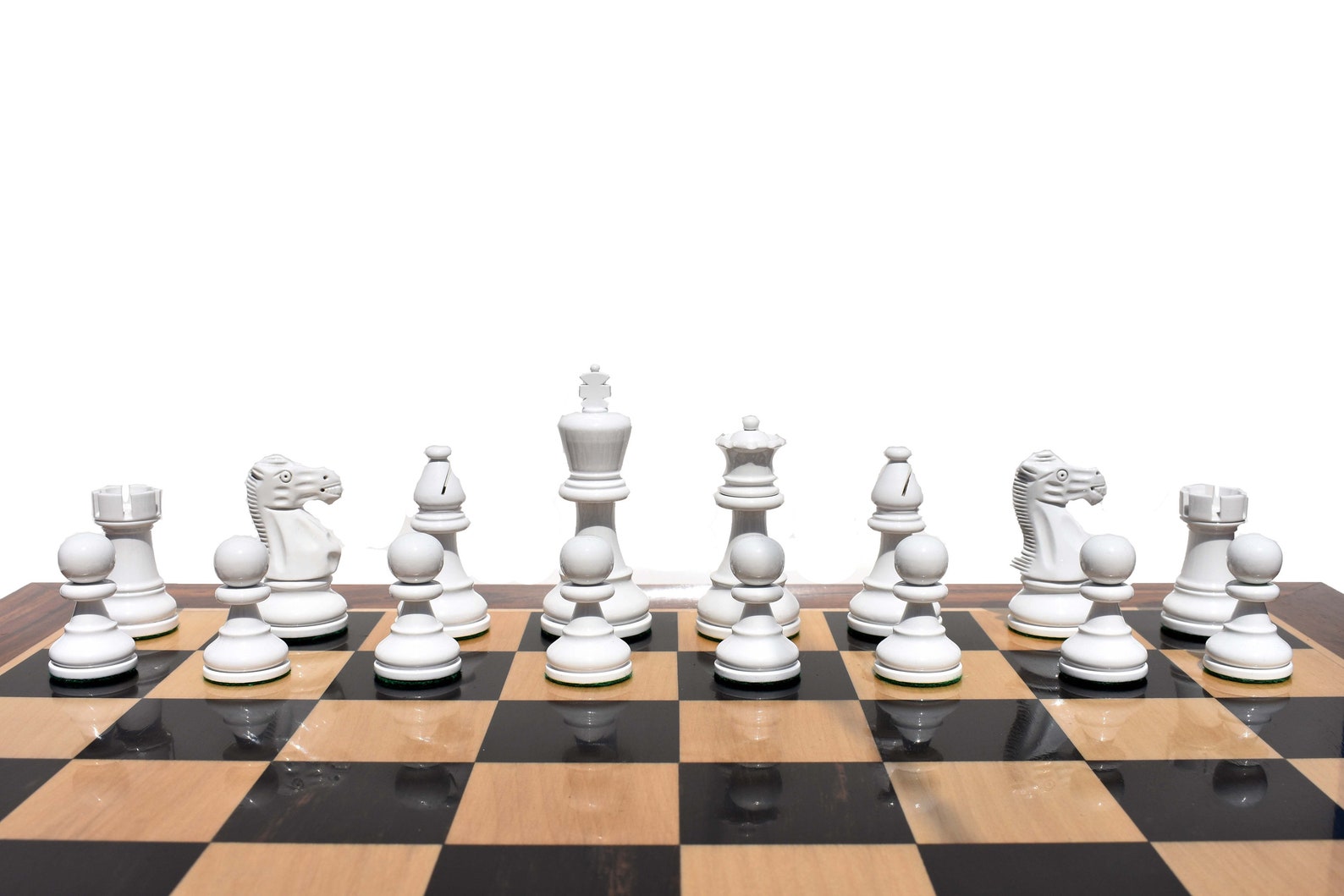 AIW-350 Series Luxury Chess Set Chess Pieces White & Black Lacquered 3. ...