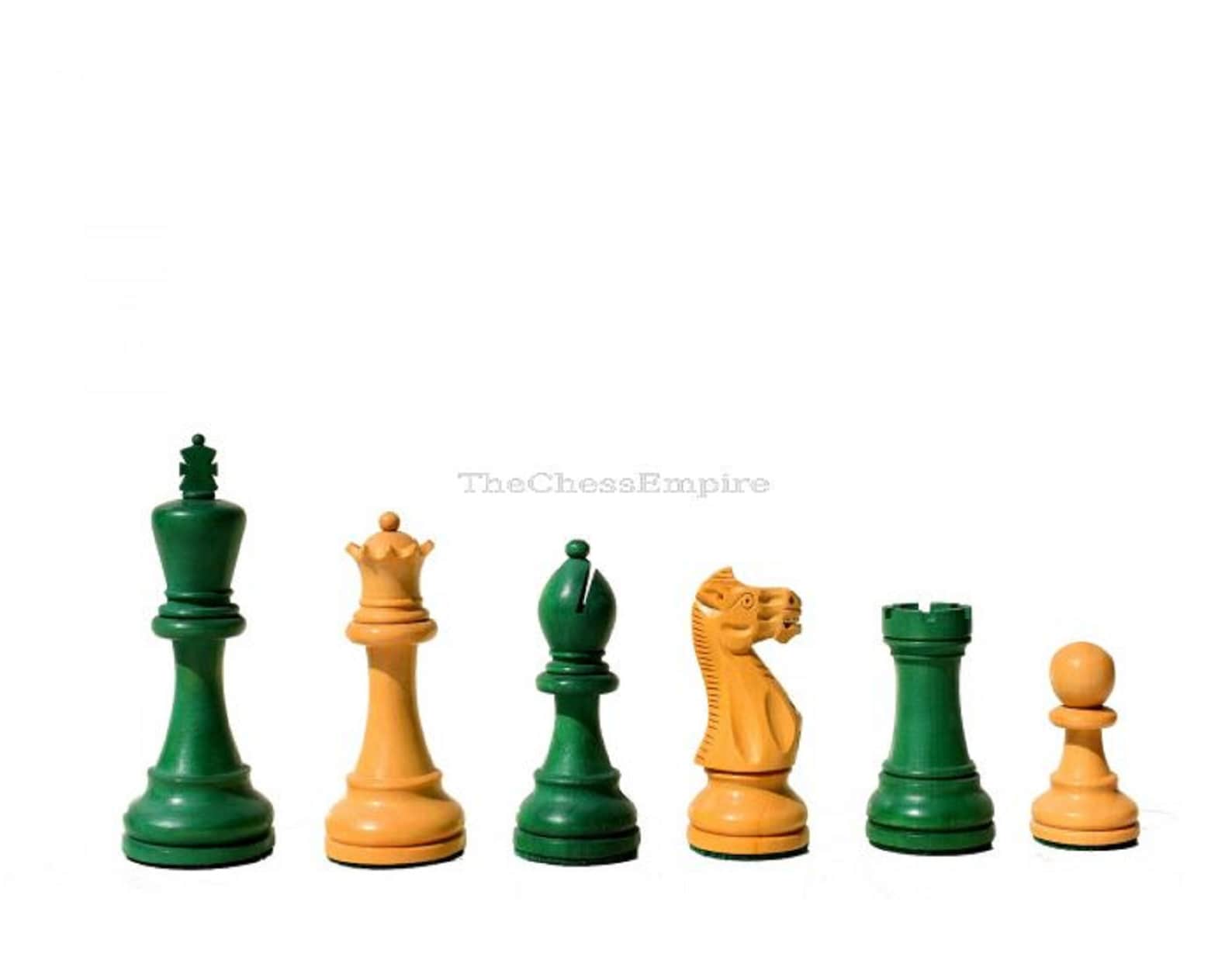 Complete Chess Set Combo Grandmaster Series Boxwood & Green - Etsy