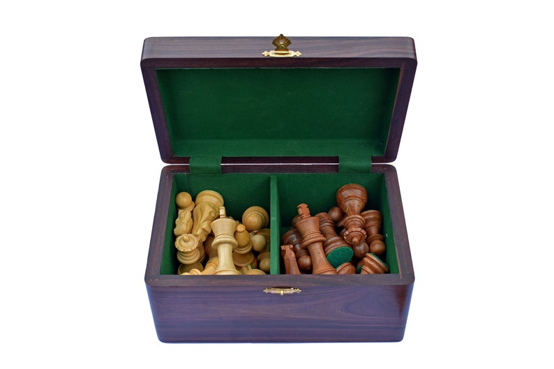 Luxury Rosewood chess set pieces storage box for 3.5 to | Etsy