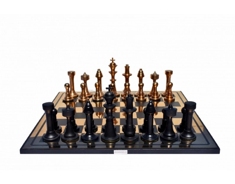 New York Tower Aluminum Metal Complete Luxury Chess Set 4.75" King With ...