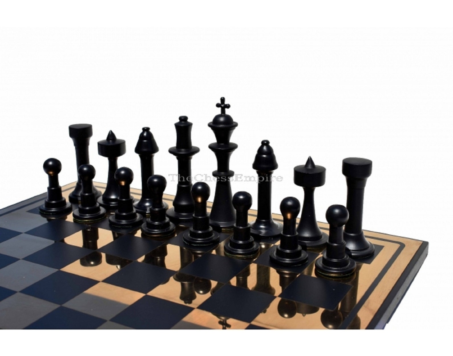 New York Tower Aluminum Metal Complete Luxury Chess Set 4.75" King With ...