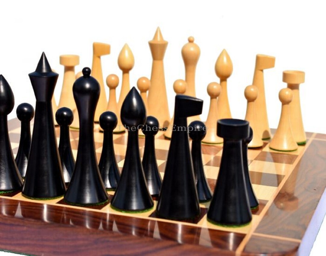 17" Combo Complete Wood Chess Set With 3.75" Hermann Series Boxwood ...