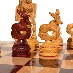 Santa Clause Series Luxury Wood Chess Pieces 5.5" King Boxwood & Padauk ...