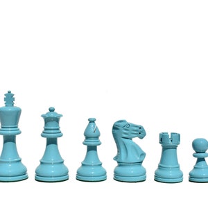 AIW-350 Luxury Chess Pieces Turkish Blue & Black 3.75" King Staunton ...