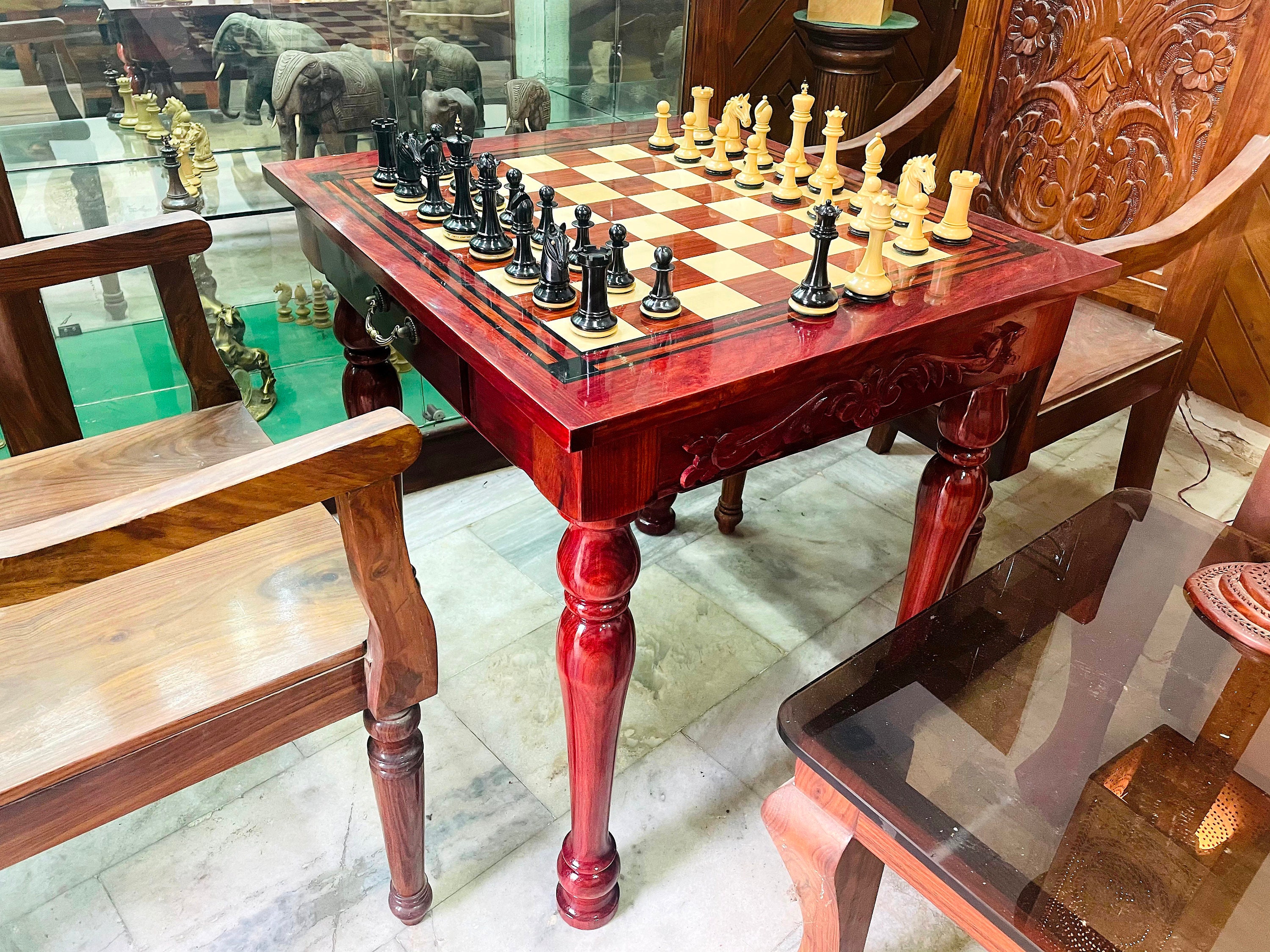 The Maharajah Series Chess Table Set in African Padauk With - Etsy