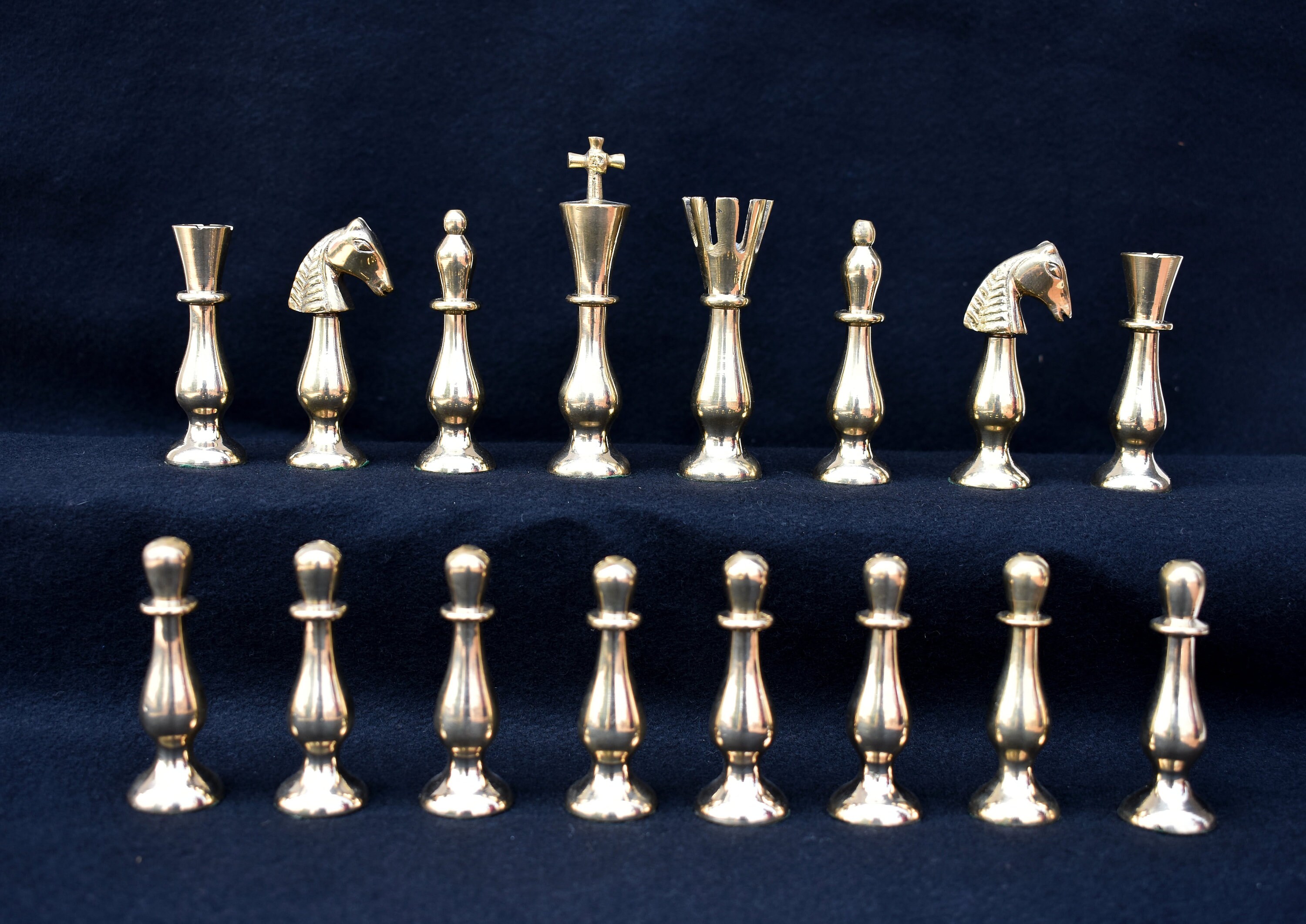 Majestic Series Brass Chess Set Chess Pieces-3.5" King Luxury Metal ...