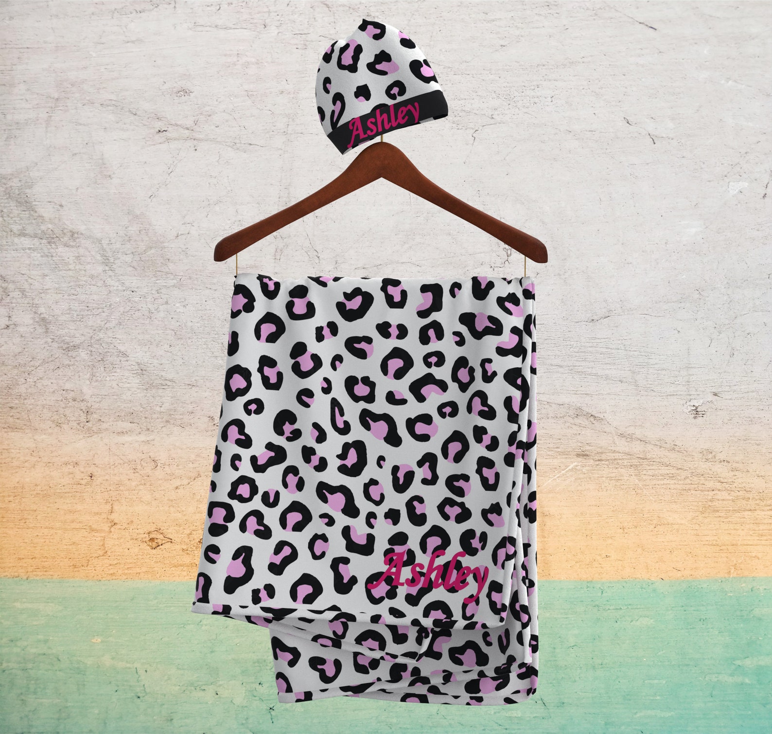 Pink Leopard Labor Matching Robe and Swaddle Set, Swaddle Blanket ...