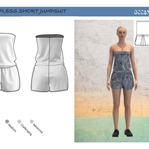 Womens Playsuit Sewing Pattern - Etsy