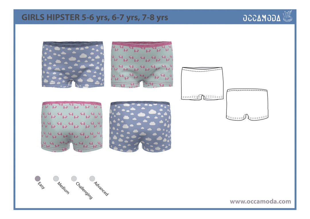 Girls Underwear Panties Sewing Pattern Instant Download Pdf - Etsy