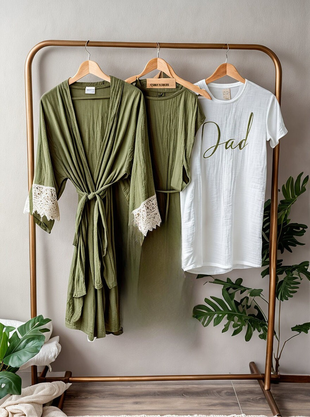 Nursery Gown, Matching Robe and Swaddle Blanket Hospital Set, Maternity ...