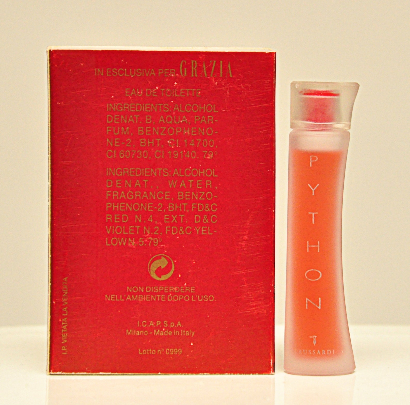 Trussardi Python Woman Eau De Toilette Edt 5ml 0.17 Fl. Oz. - Etsy