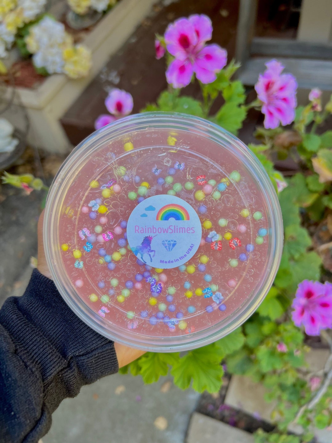 Rainbow Candy Forest Foam Bead Butterfly Clear Slime - Etsy