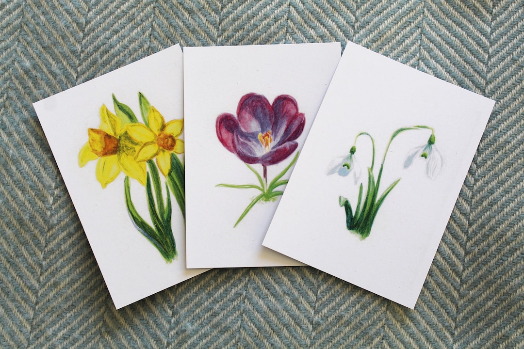 Spring Flowers Watercolour Art Postcard Prints | Mother's Day Gift ...