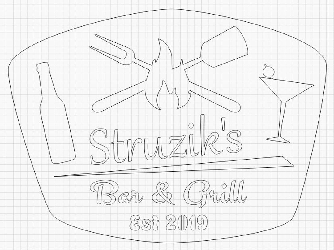 Bar & Grill Sign SVG DXF - Etsy