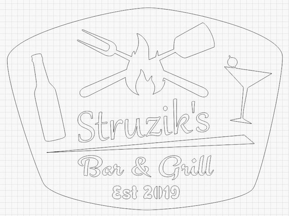 Bar & Grill Sign SVG DXF | Etsy