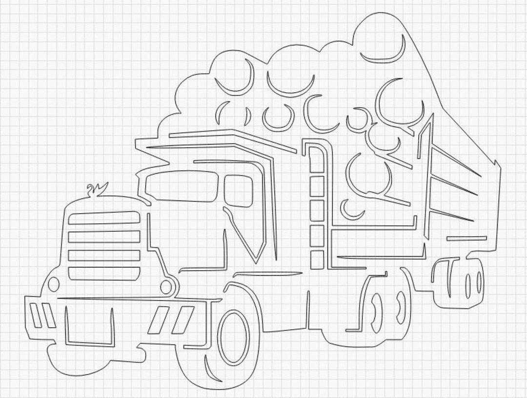 Logging Truck DXF SVG File - Etsy