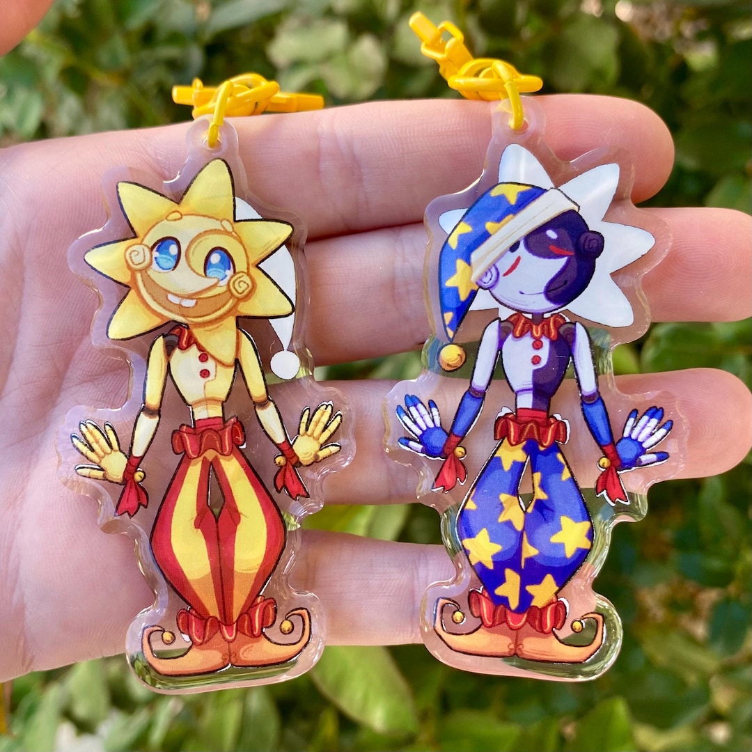 Double Sided Sun and Moon Keychain - Etsy