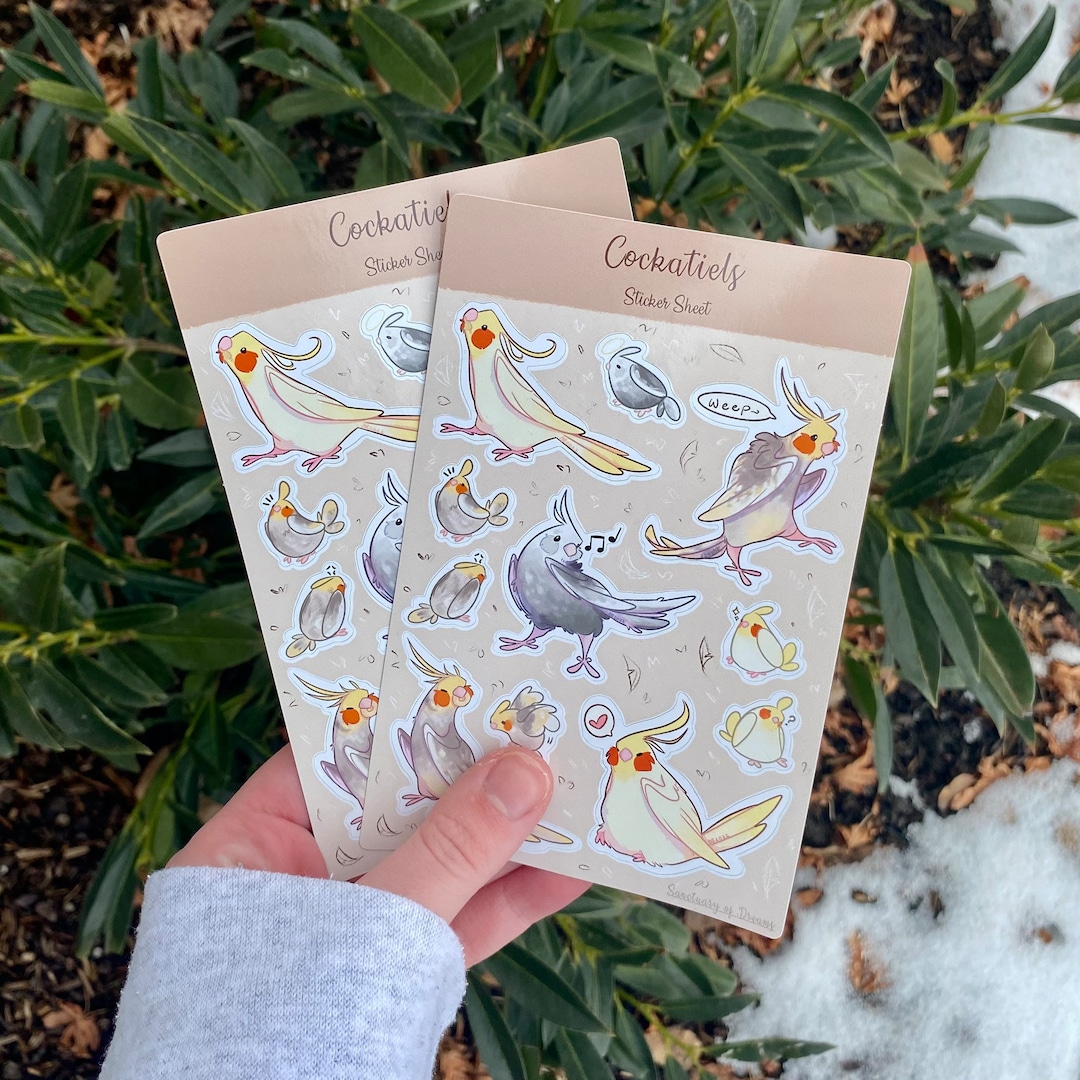 Cockatiels Sticker Sheet - Etsy