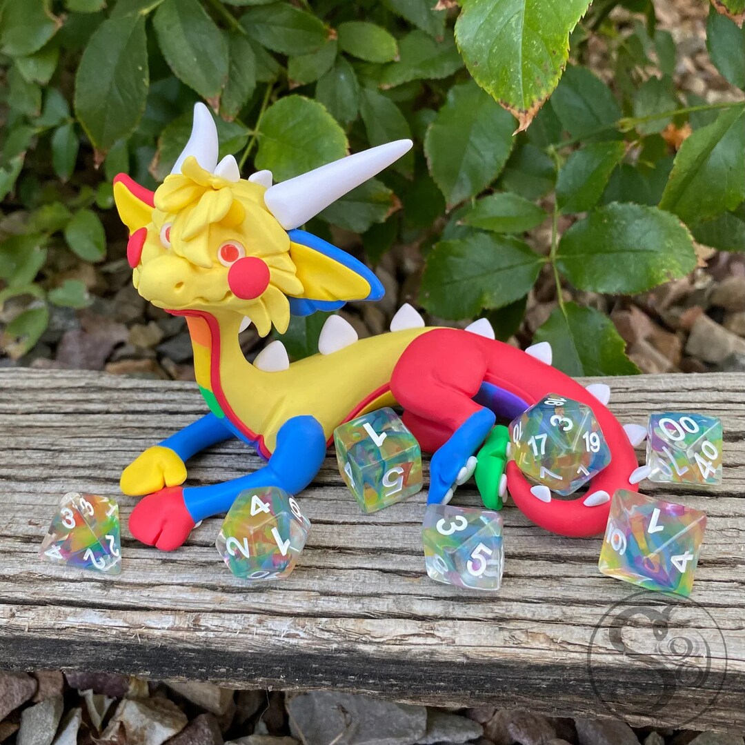 Kidcore Clown Polymer Clay Dice Dragon - Etsy