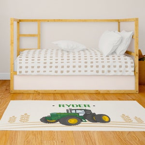 Personalized Tractor Rug Monogrammed Playroom Mat Customized Nursery ...