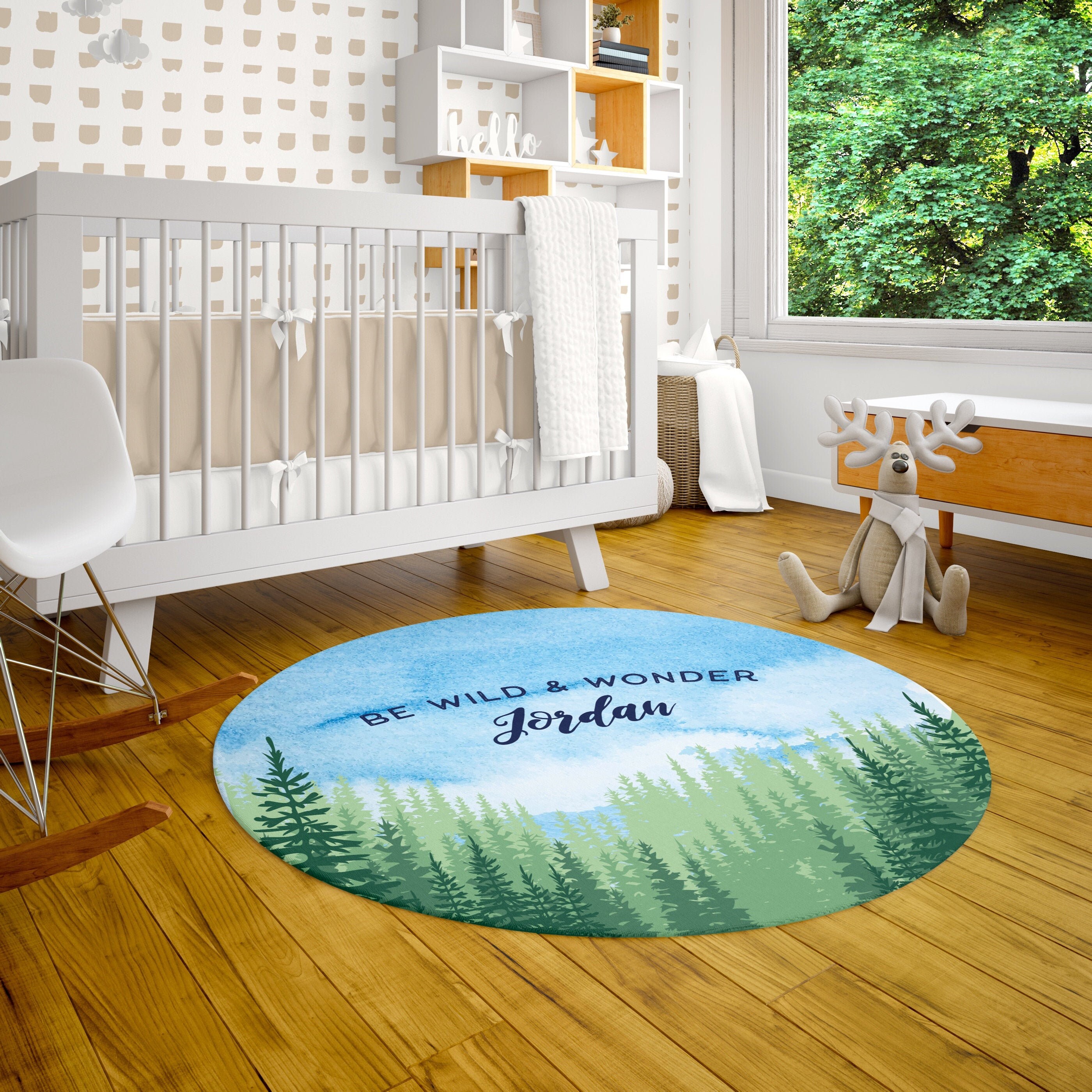 Personalized Round Forest Rug Wild & Wonder Room Decor | Etsy