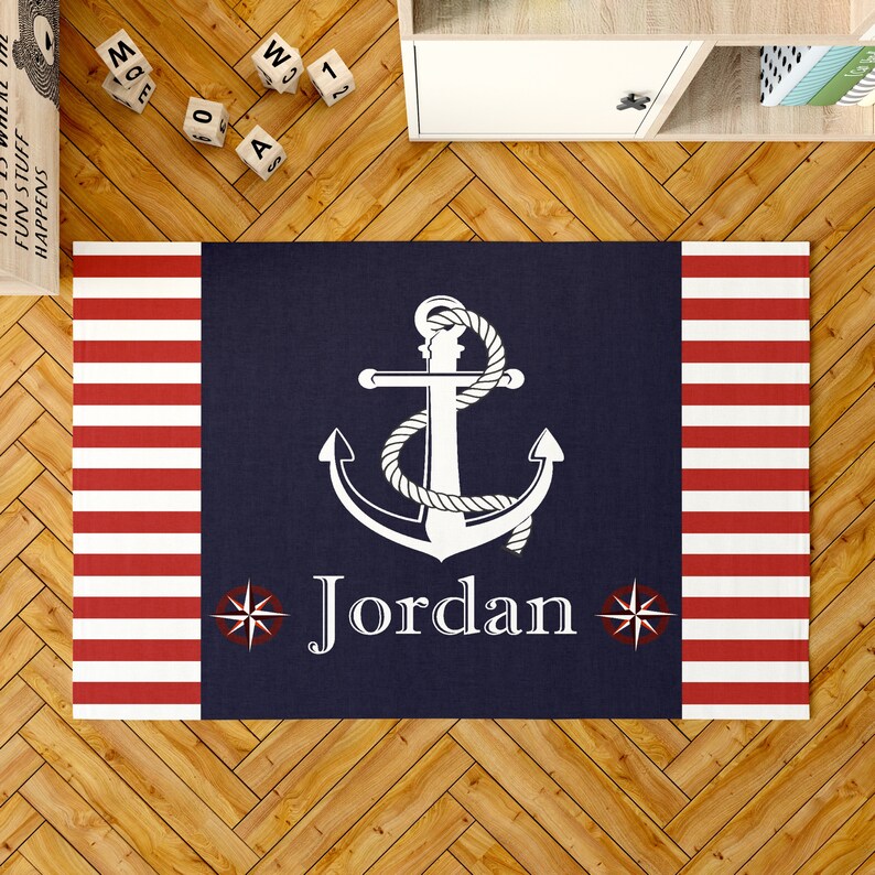 Personalized Nautical Rug Boat Baby Room Decor Customized | Etsy
