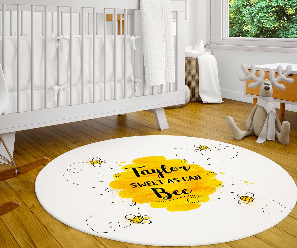 Personalized Rug Bumblebee Playroom Rug Customized Nursery - Etsy