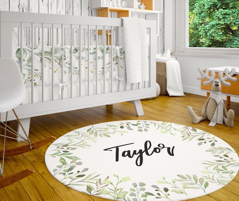 Personalized Round Rug Rustic Playroom Rug Customized | Etsy