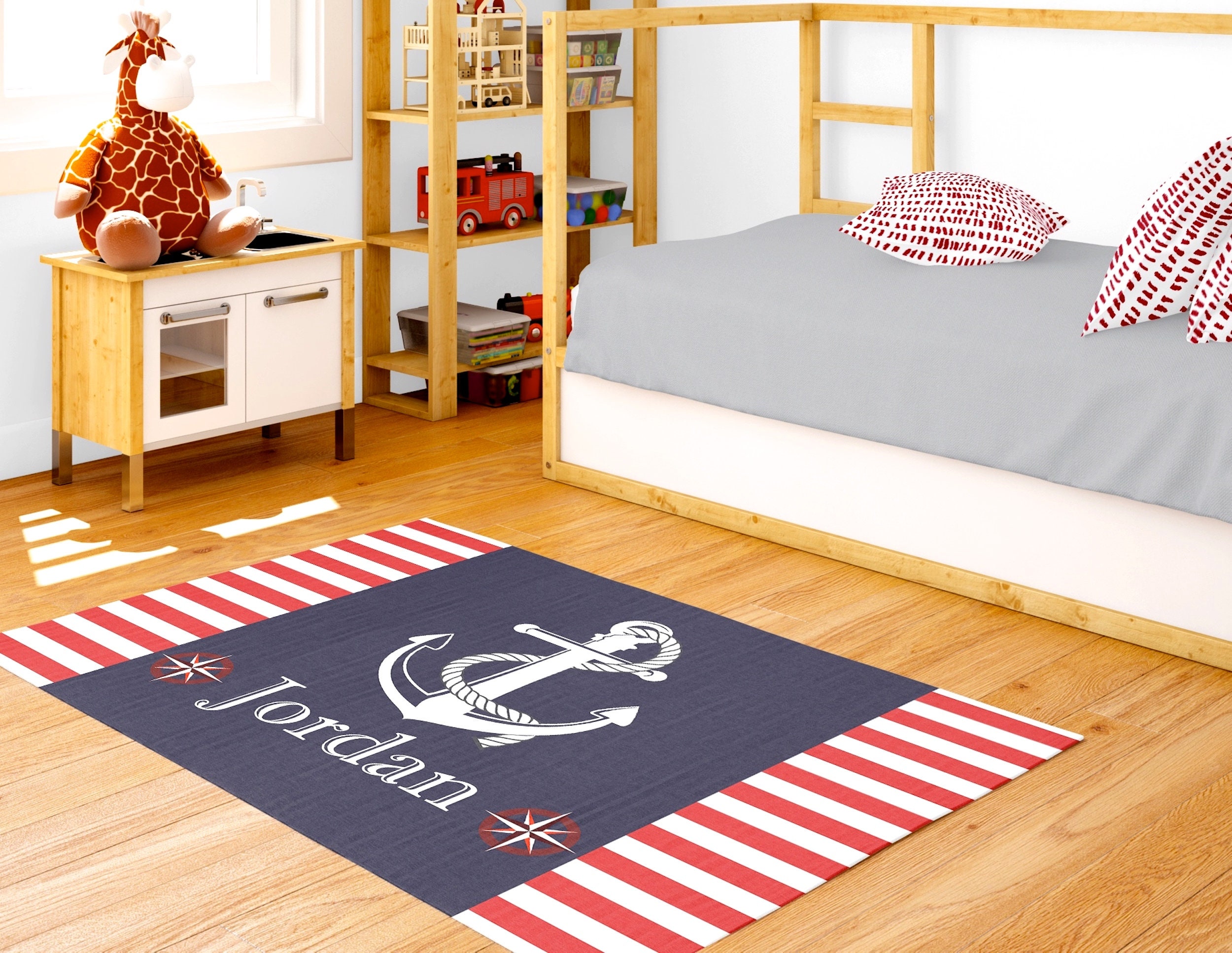 Personalized Nautical Rug Boat Baby Room Decor Customized | Etsy