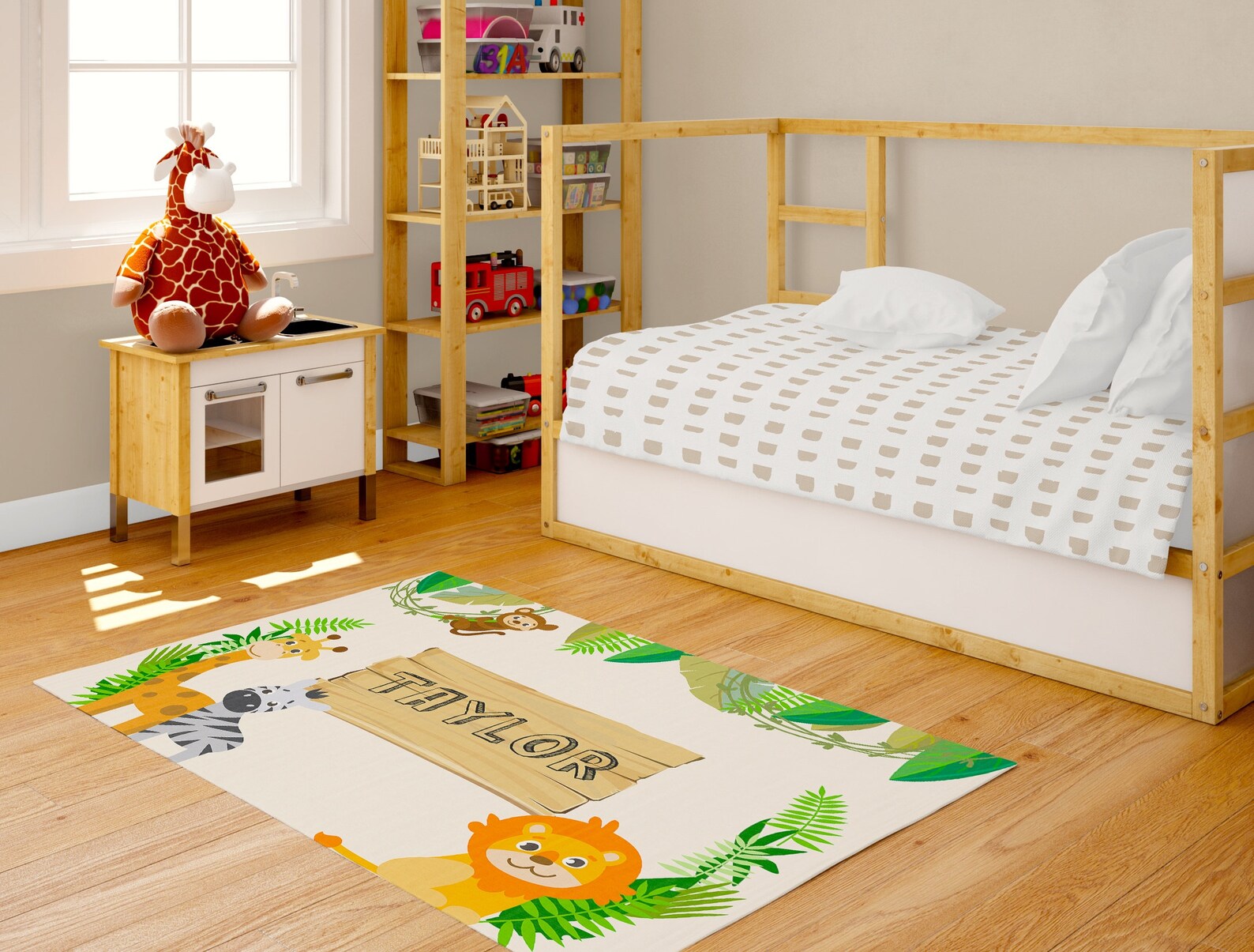Personalized Rug Jungle Room Mat Monogrammed Playroom Rug - Etsy