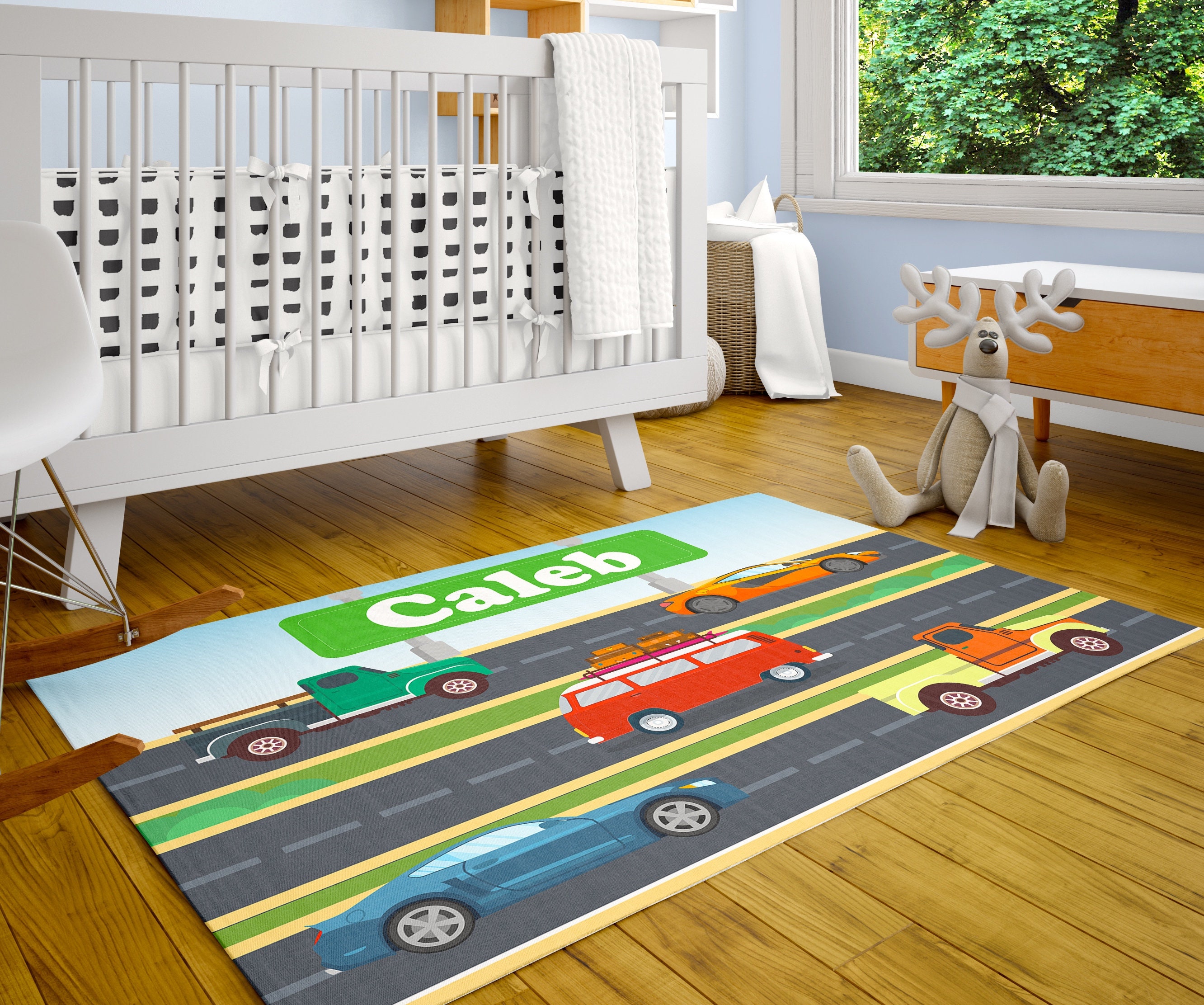 Personalized Rug Cars & Trucks Playroom Rug Customized - Etsy