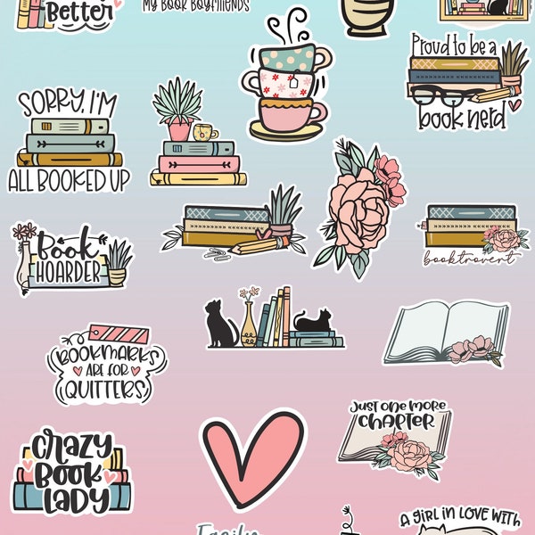 Book Lover Stickers - Etsy