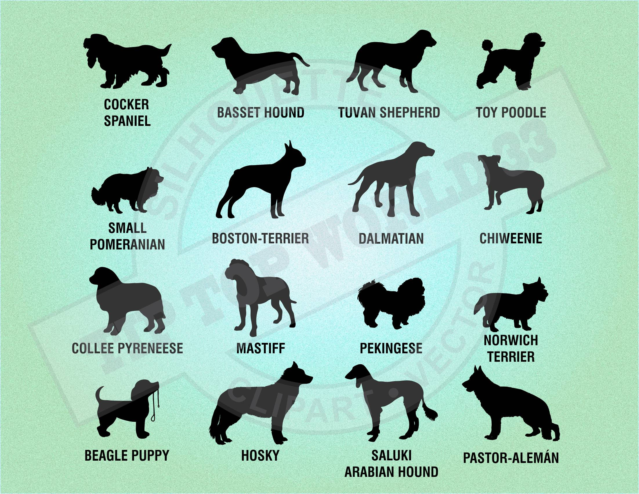 Dog Silhouette SVG, Dogs Clipart, Silhouette for Cutting Machine ...