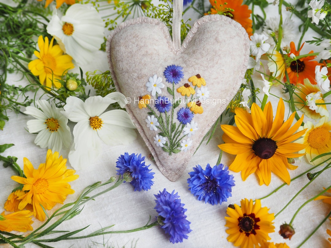 Florella Hanging Heart Embroidery Kit by Hannah Burbury Designs ...