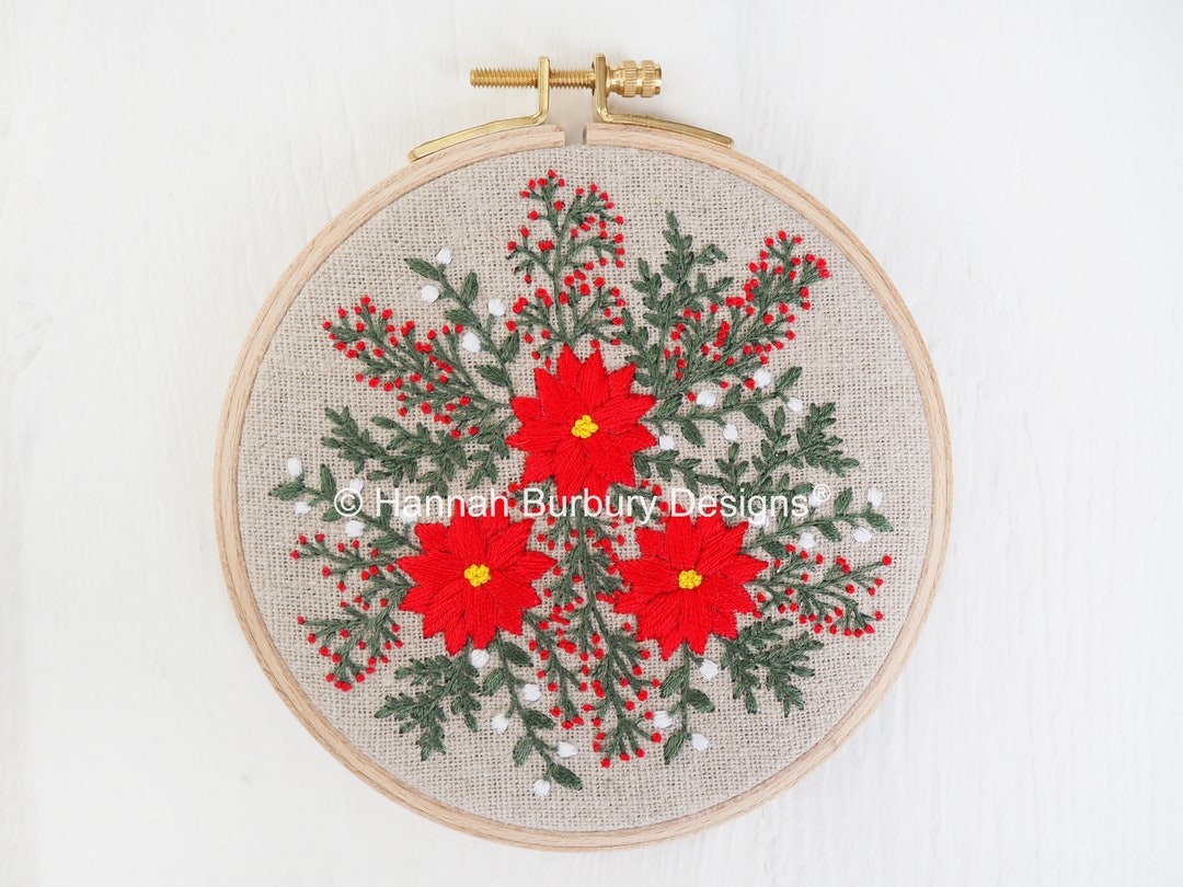 Celeste Hand Embroidery Kit by Hannah Burbury Designs® - Poinsettia ...