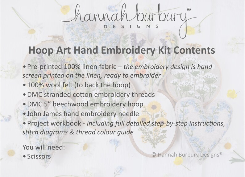 Lola Hand Embroidery Kit by Hannah Burbury Designs® - Daisy Design ...