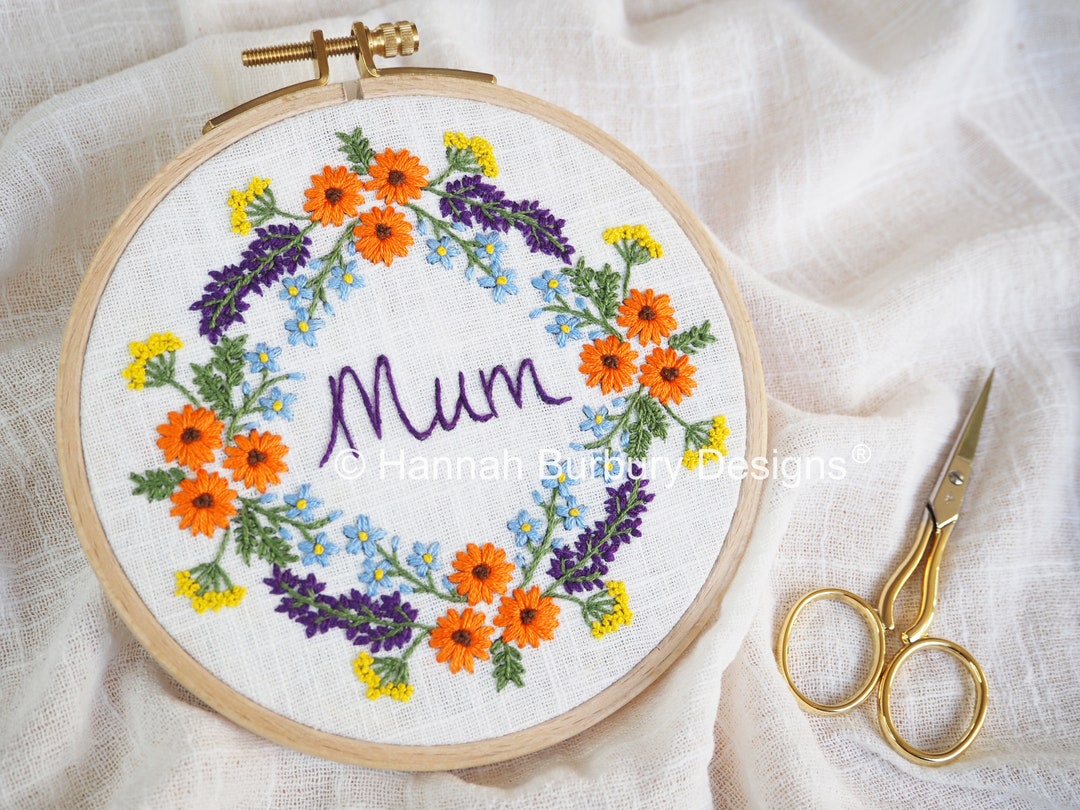 Flo Hand Embroidery Kit by Hannah Burbury Designs®- Mum Wildflower ...