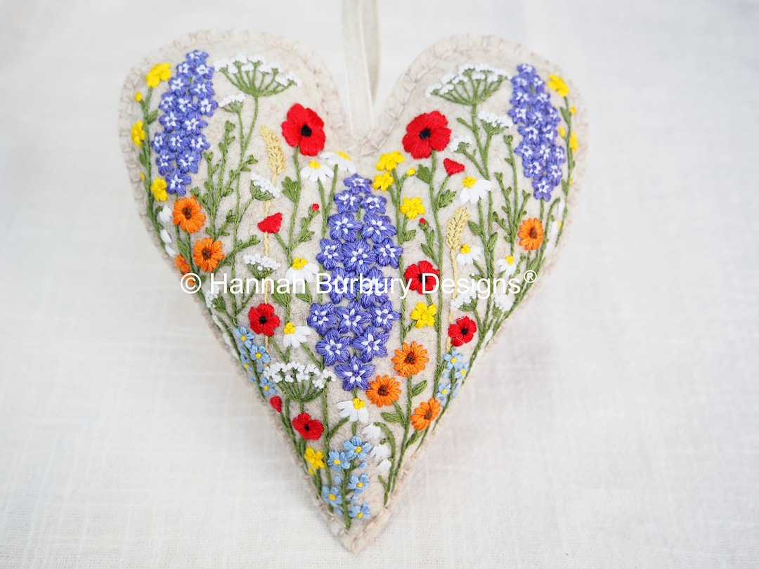 Charles Hanging Heart Embroidery Kit by Hannah Burbury Designs ...