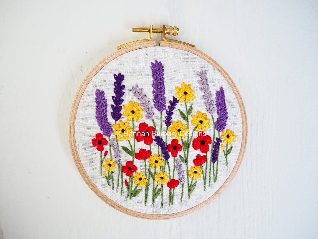 Wilma Hand Embroidery Kit by Hannah Burbury Designs® - Lavender & Poppy ...