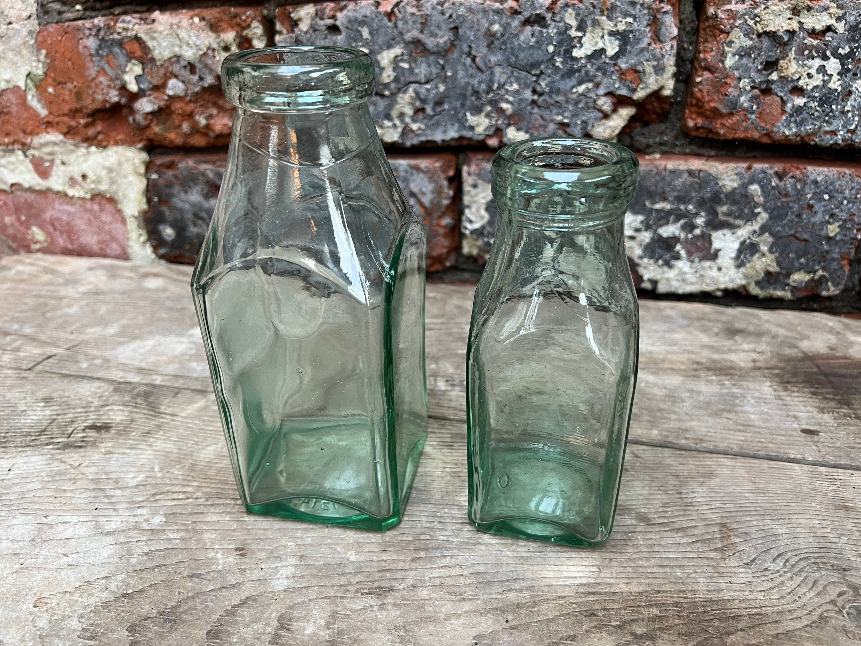 Victorian Glass Milk Bottles 1890's Antique Glass - Etsy