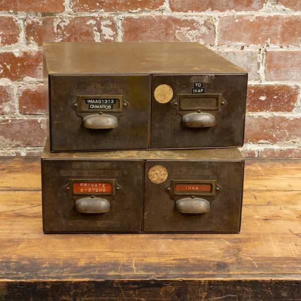 Antique Metal File Drawers - Etsy