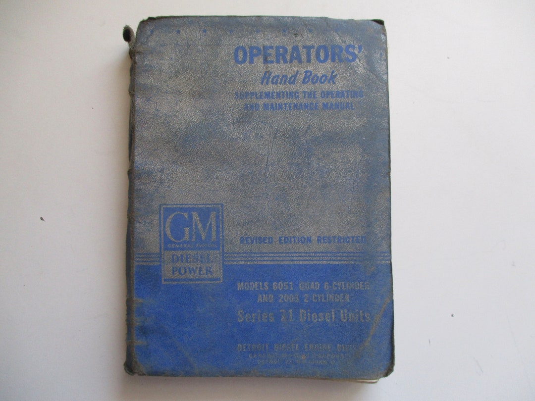 1944 GM Diesel Power Operators Hand Book Manual , Ring Bound - Etsy