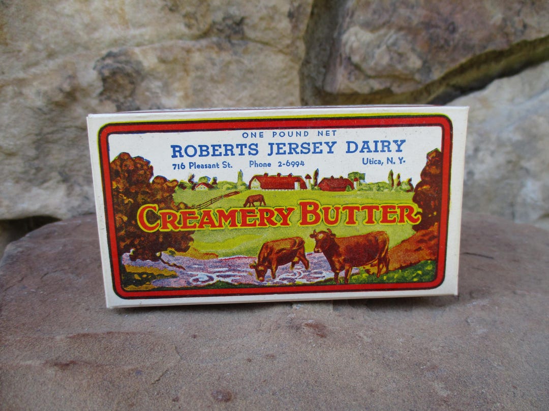 Vintage Butter Box From Roberts Jersey Diary, Utica, New York - Unused ...