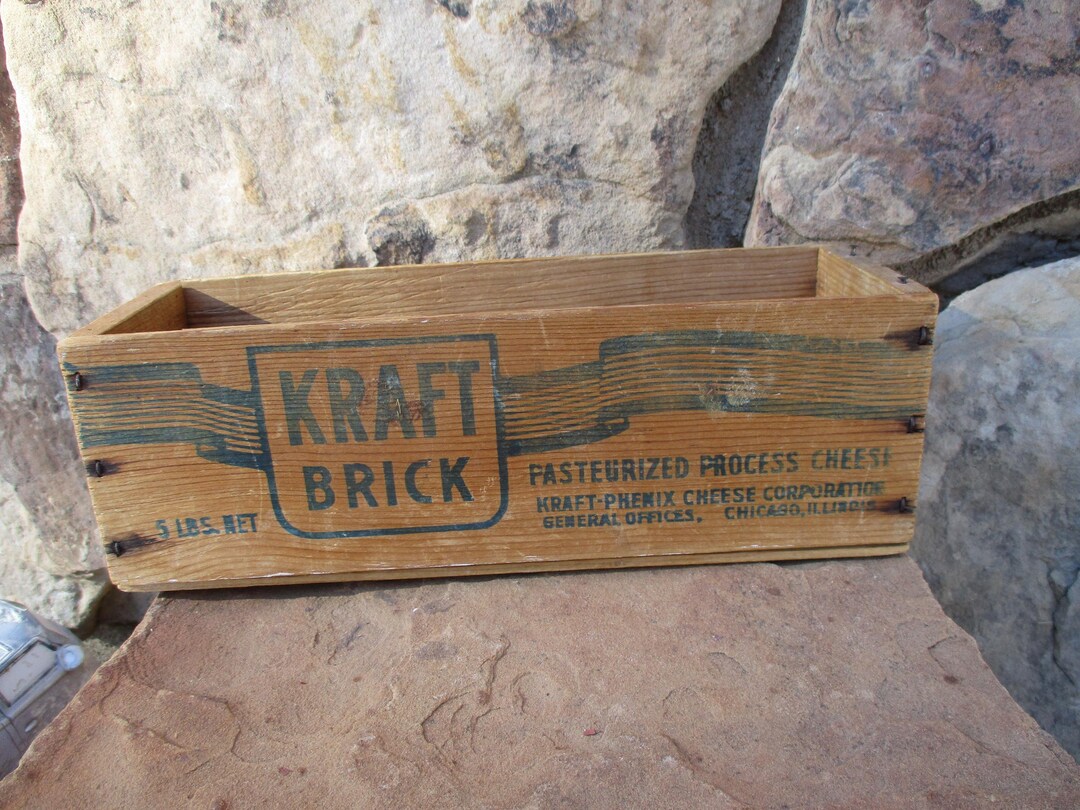 Wooden Brick Cheese Box - Kraft Phenix Cheese Corporation - Etsy