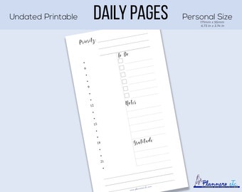 A5 Day on One Page DO1P Printed Planner Inserts With to Do Lists Daily ...